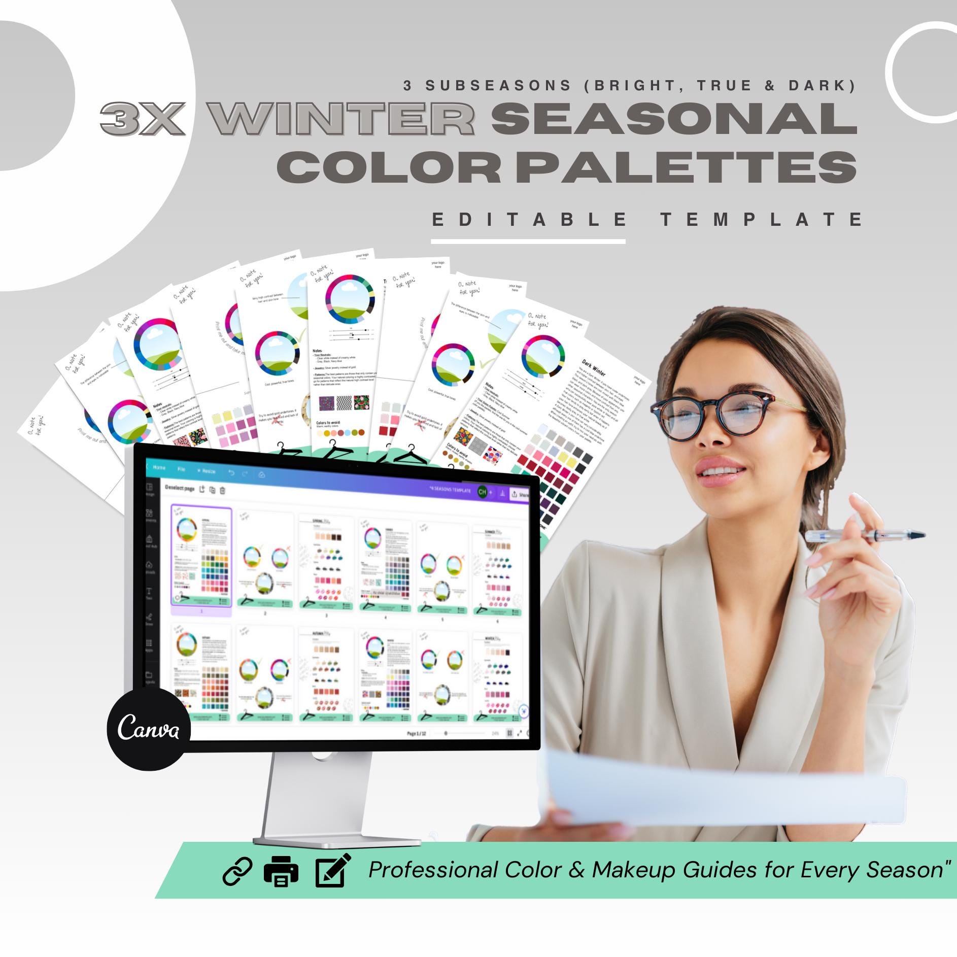 Winter Seasonal Templates - Editable Canva Document for Stylist ...