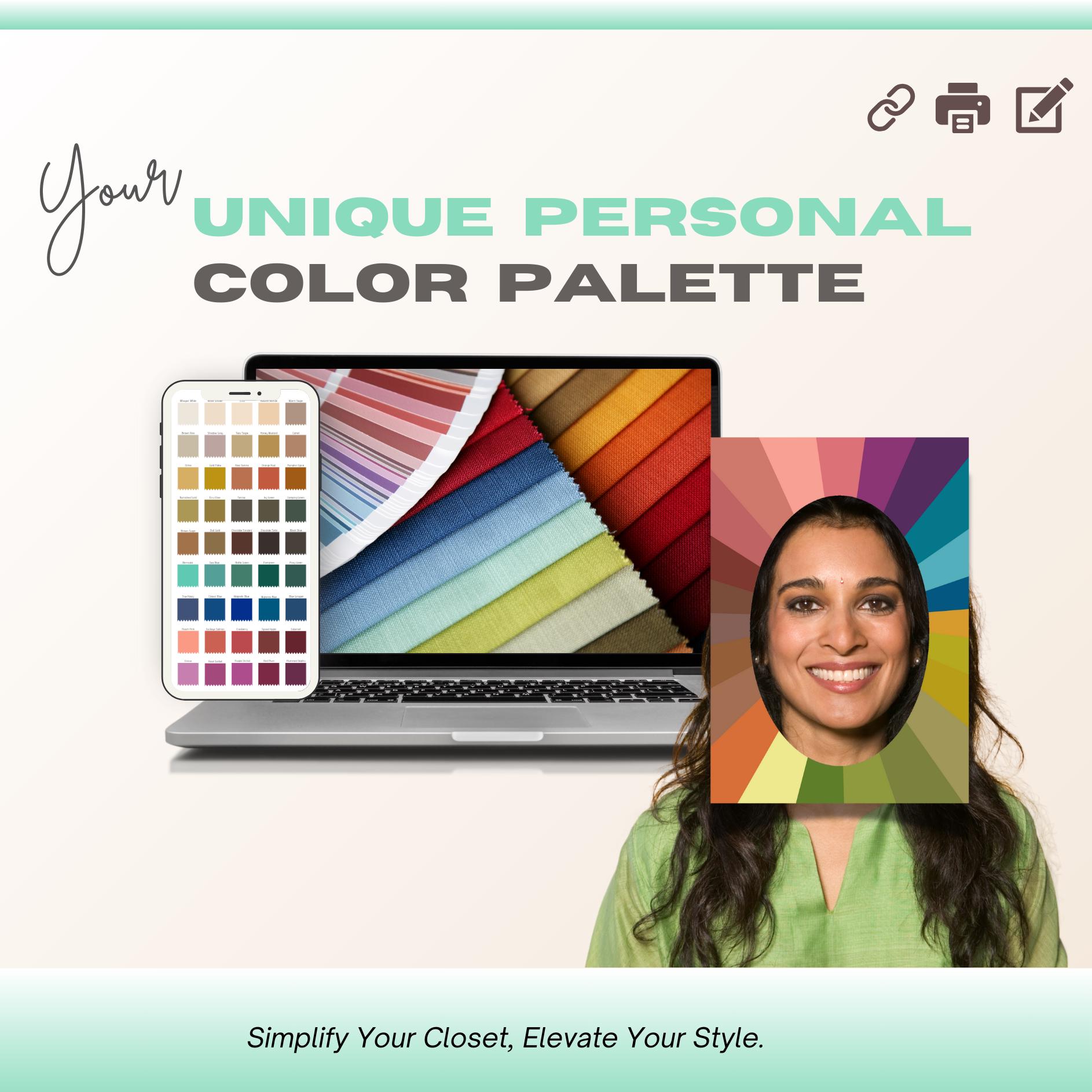 Custom Seasonal Color Palette Personalized Color Chart Based on Your ...