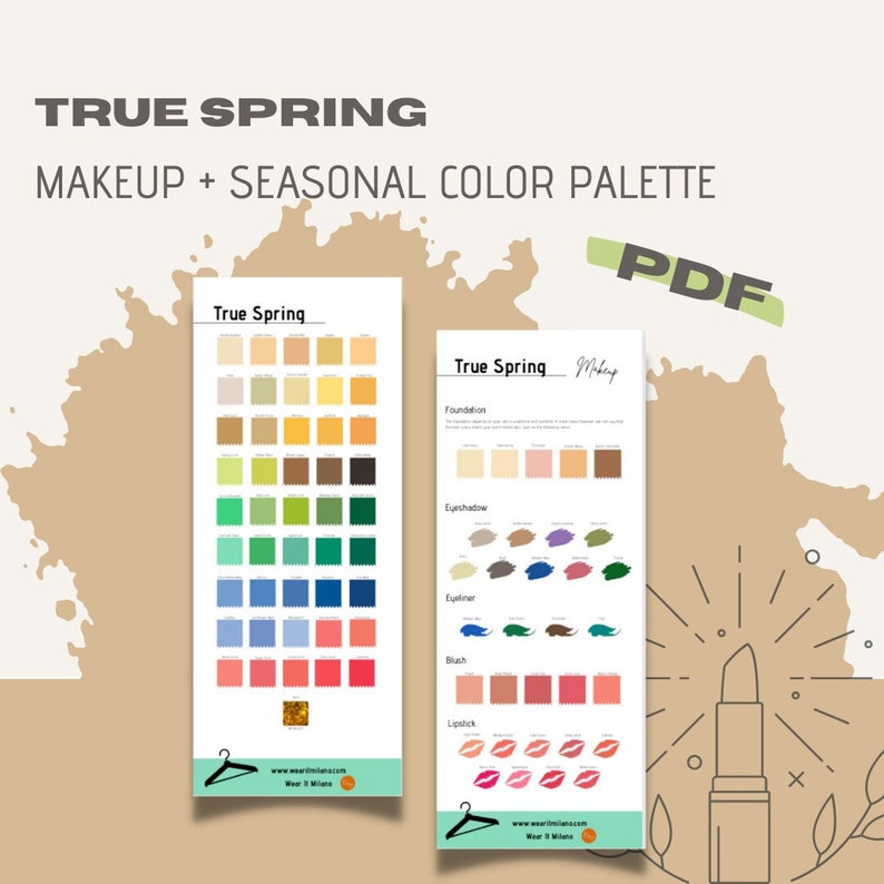 TRUE WARM SPRING Seasonal Color Palette and Makeup Palette Armocromia ...