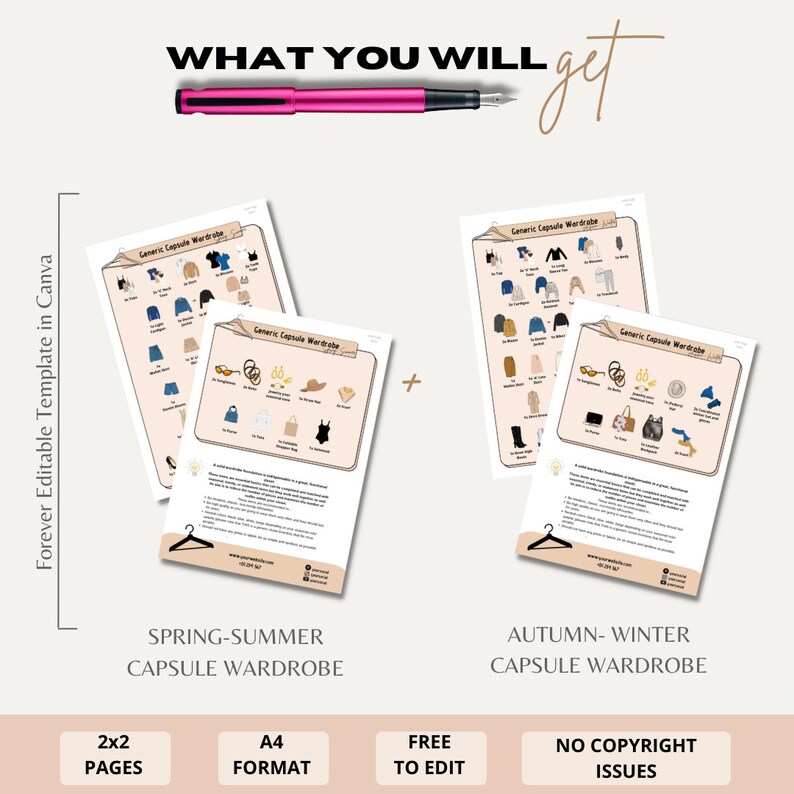 Wardrobe Foundation Checklist Editable Capsule Wardrobe for Personal ...