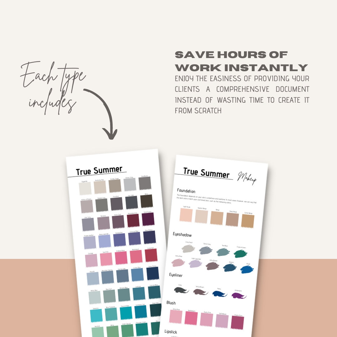 SUMMER Editable Canva Template for Makeup Recommendations and Seasonal ...