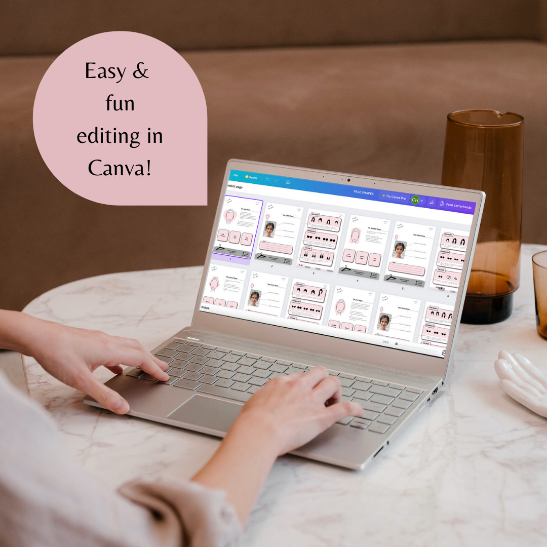 FACE SHAPE ANALYSIS Editable Face Shape Guide Canva Template for ...