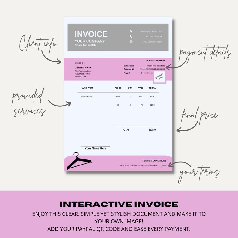 STYLIST Service Provider Kit Editable Canva Template - Invoice, Sedvice ...