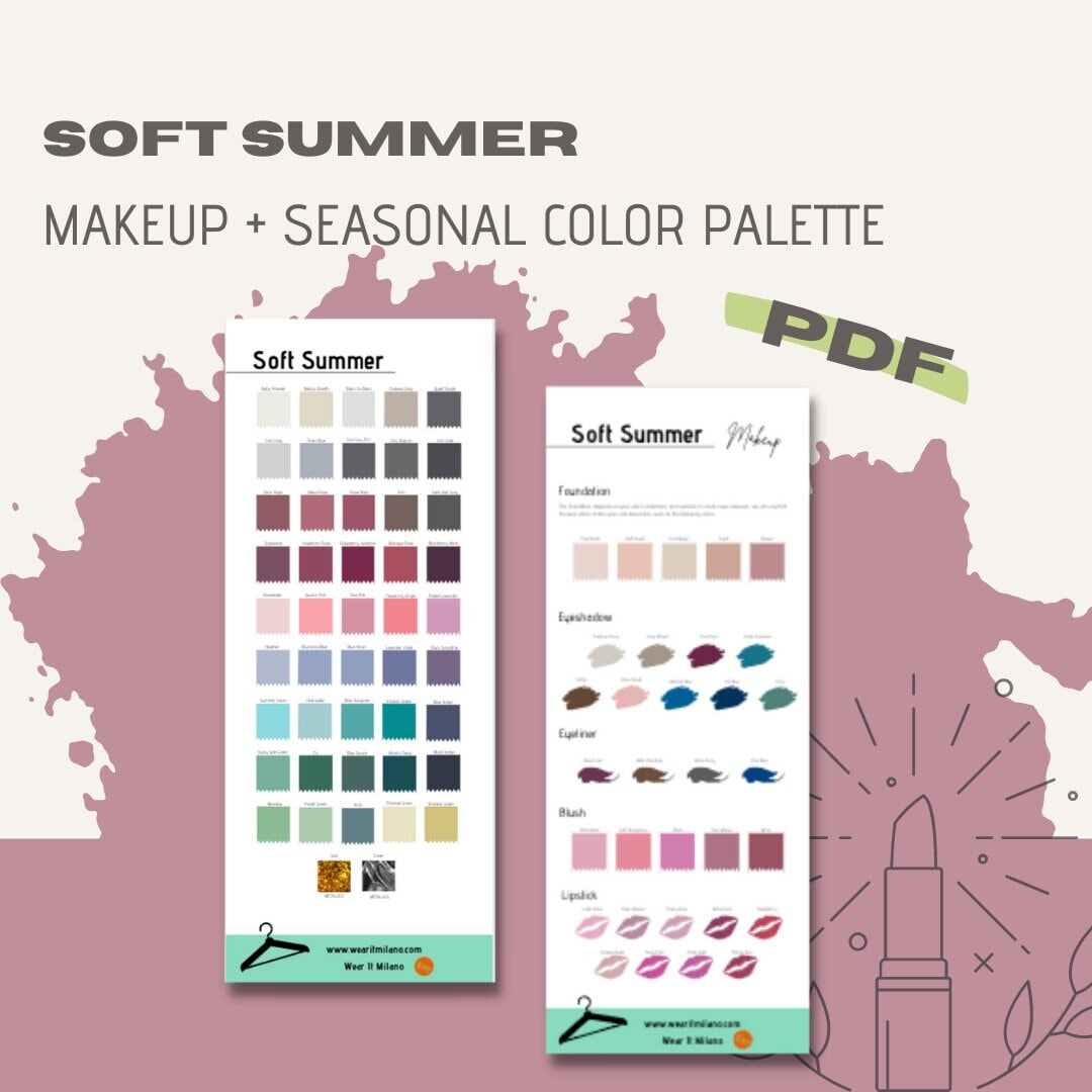 SOFT SUMMER Seasonal Color Palette and Makeup Palette Armocromia ...
