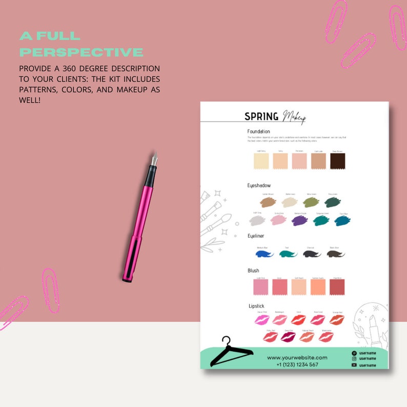 4 SEASONS Editable Template in Canva Color Theory Analysis for Stylists ...