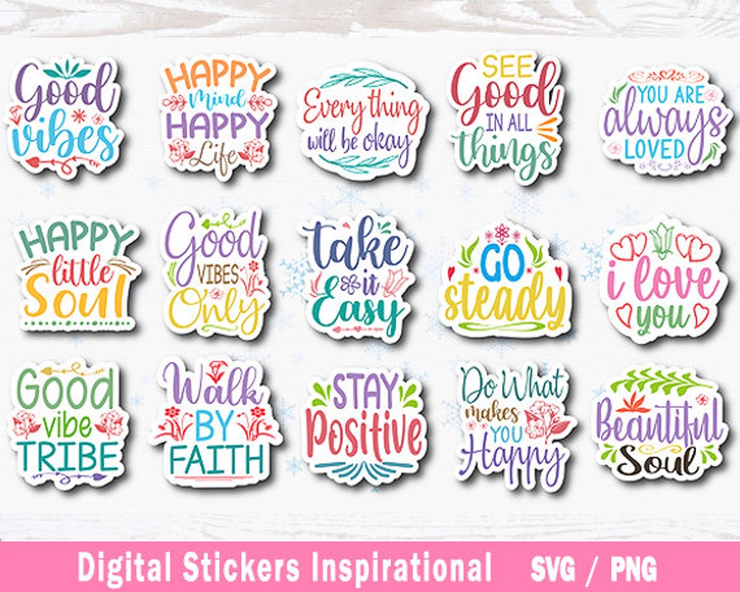 Mental Health Stickers Svg, Sticker Sheets, Digital Stickers Bundle ...
