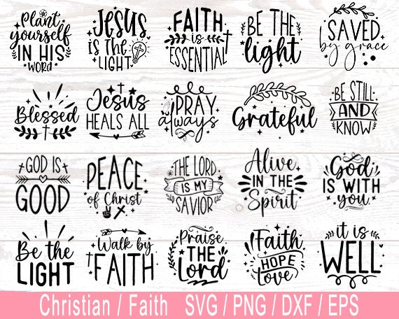 Christian Svg Inspirational SVG Bundle Religious Svg - Etsy