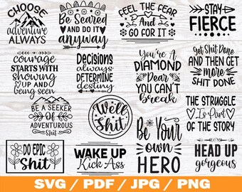 Inspirational Quotes SVG Bundle SVG Files for Cricut Merch | Etsy