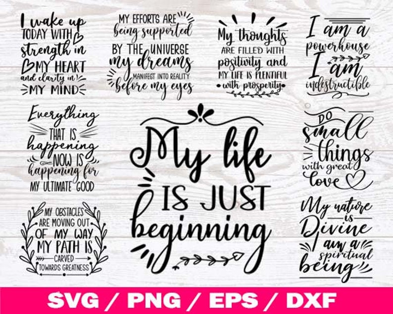 Inspirational Quotes SVG Bundle SVG Files for Cricut Merch | Etsy