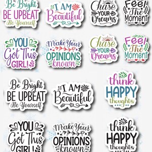 Digital Stickers Png, Inspirational Sticker Bundle, Motivational Svg ...