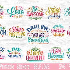 SVG PNG Sticker Bundle, Sticker Svg, Empowerment, Printable Stickers ...