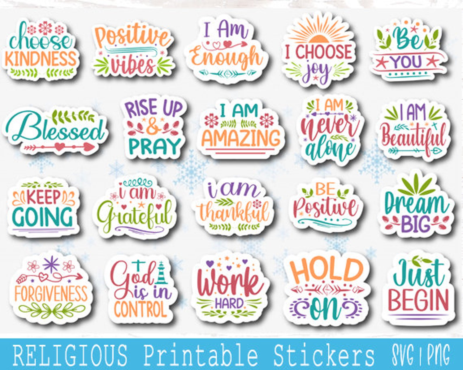Christian Svg Printable Stickers Religious Svg - Etsy