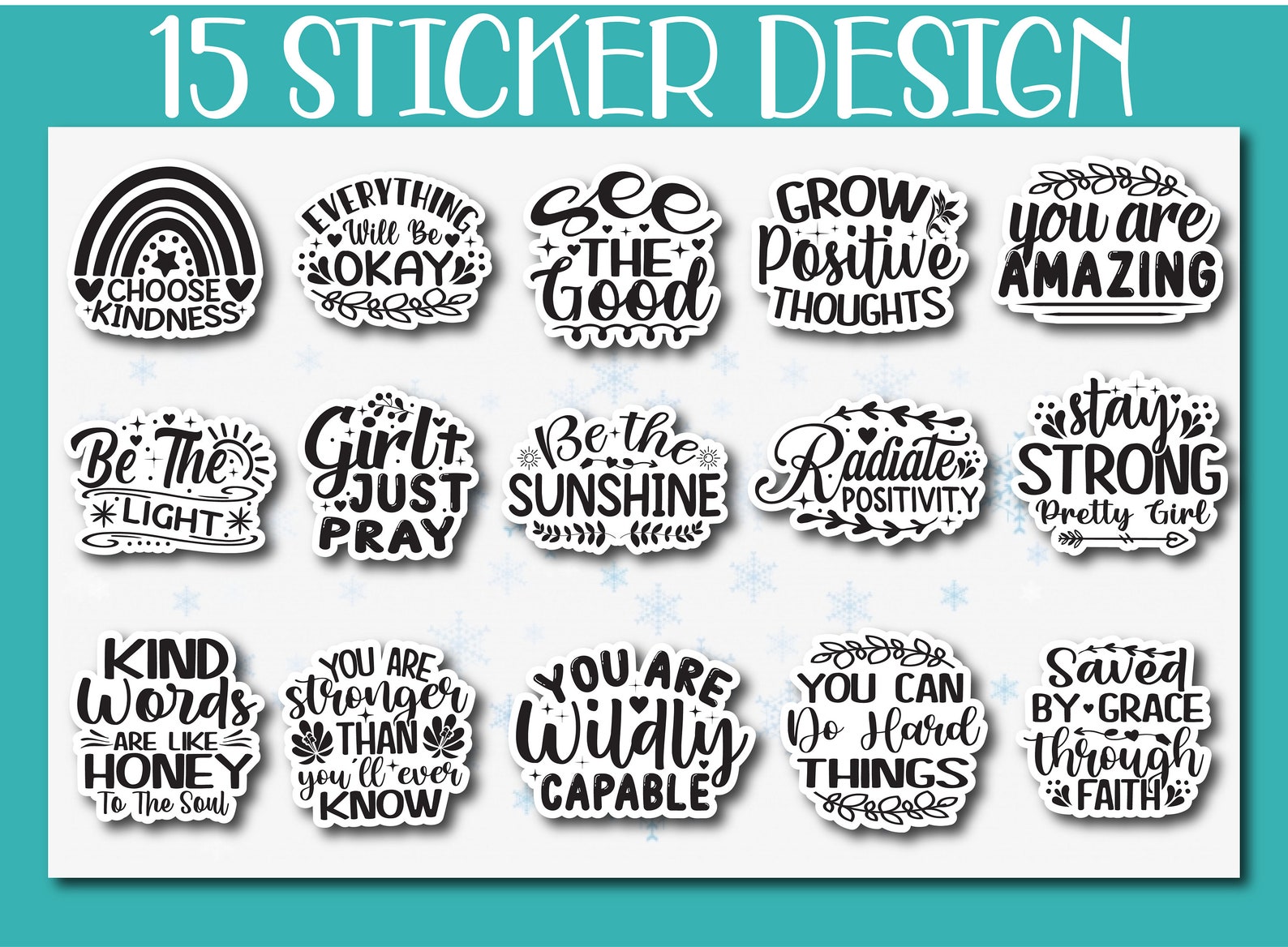 Digital Stickers PNG Inspirational Stickers Svg Bundle - Etsy