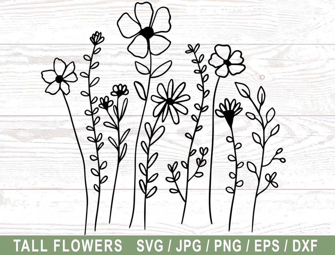 Wildflowers Svg, Floral Svg, Wild Flower Svg, Wall Decor Png, Digital ...
