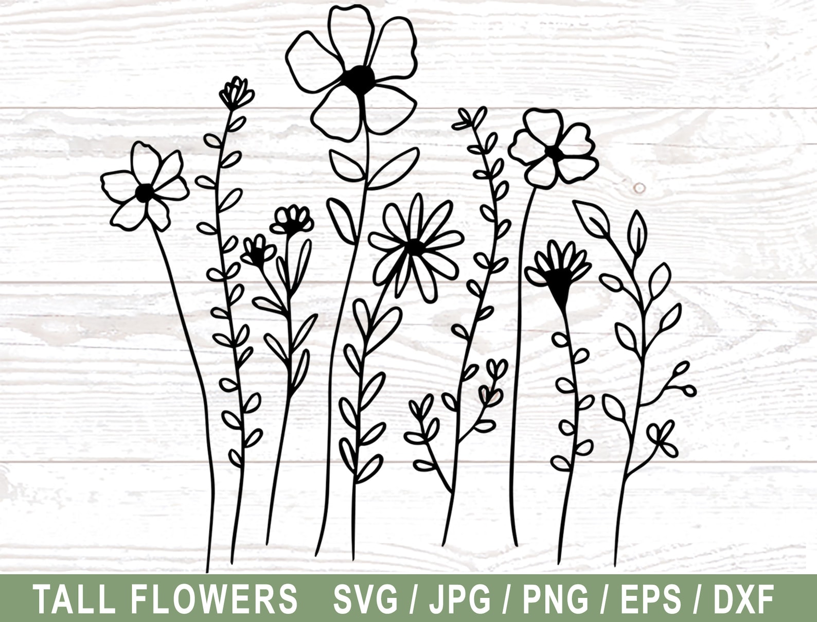Wildflowers Svg Floral Svg Wild Flower Svg Wall Decor Png - Etsy
