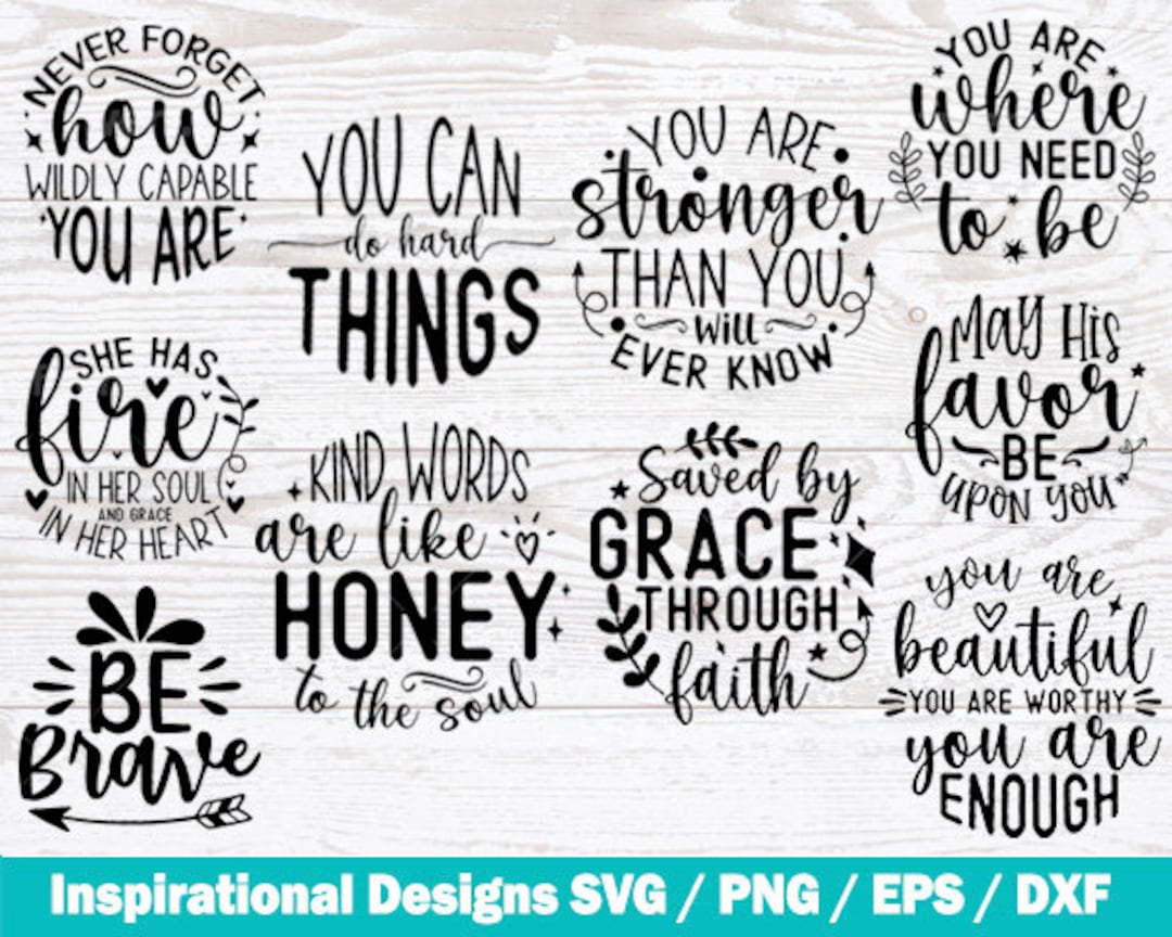 Inspirational Quotes SVG Bundle, Keychain Svg, Motivational Svg, Strong ...