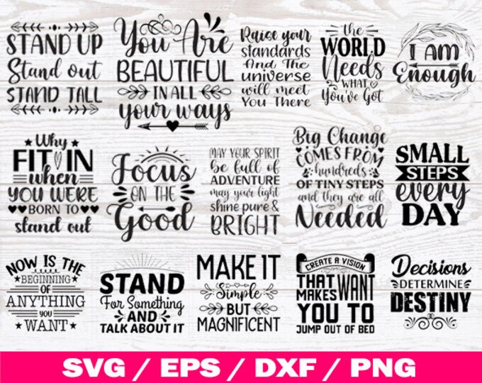 Inspirational Svg| Motivational Svg| Positive Quotes Svg| Svg Bundle ...