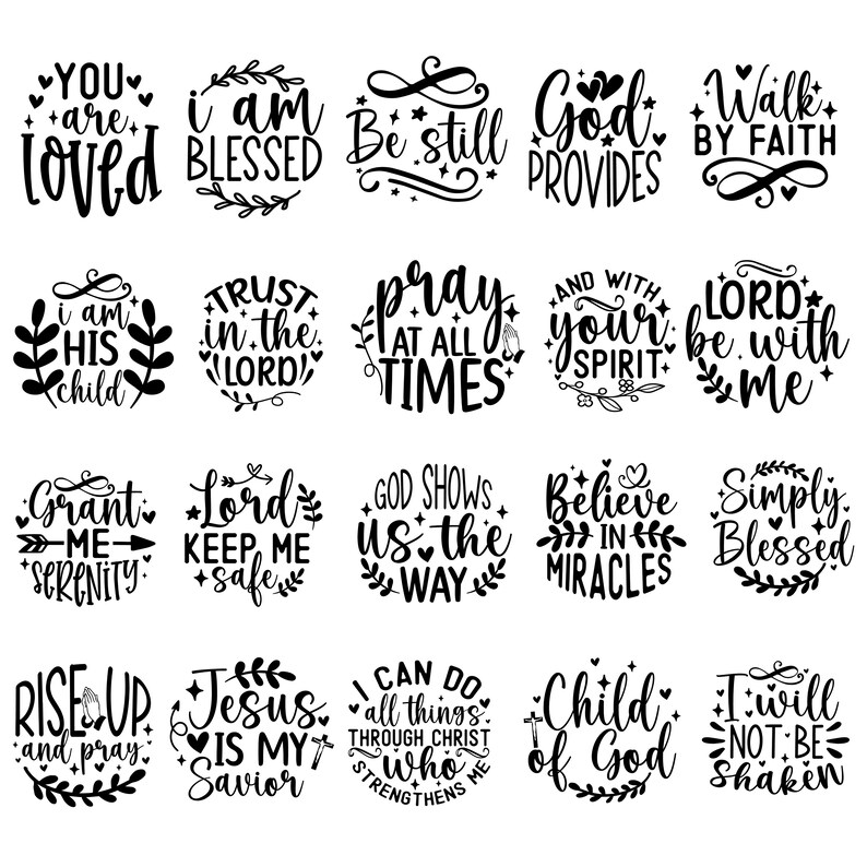Digital Stickers Religious Svg Inspirational Quotes SVG - Etsy