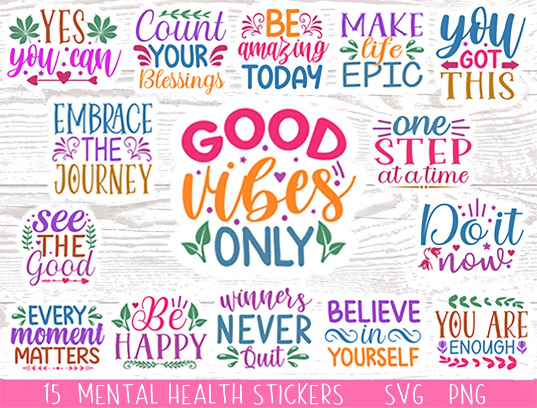 Digital Stickers, Inspirational Stickers, Sobriety Svg, Mental Health ...