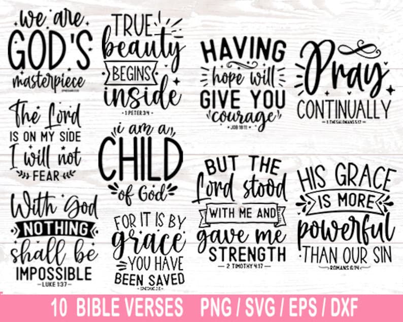 Bible Journaling, Digital Stickers, Bible Verse Svg, Scripture Svg ...