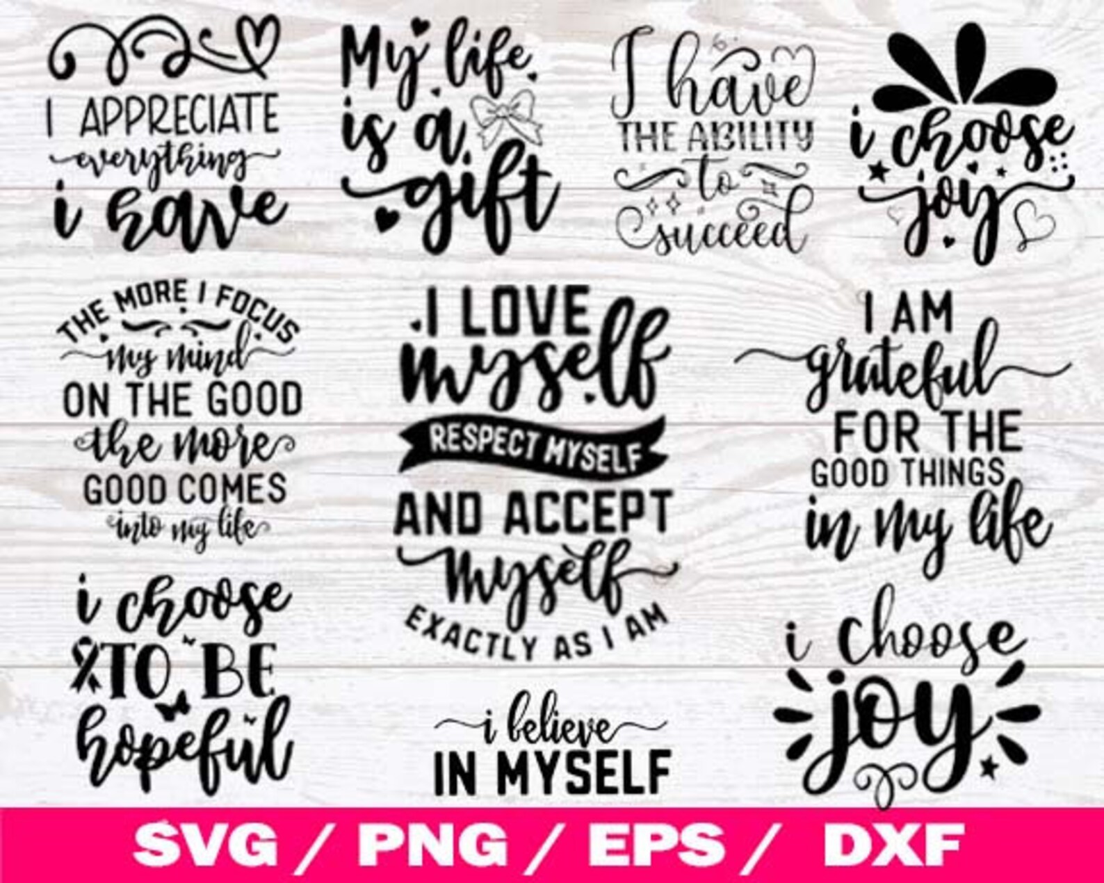 Inspirational Svg Bundle SVG Files Girl Power Svg Mental - Etsy