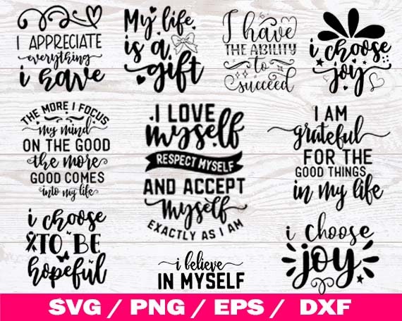 Inspirational Svg Bundle SVG Files Girl Power Svg Mental - Etsy