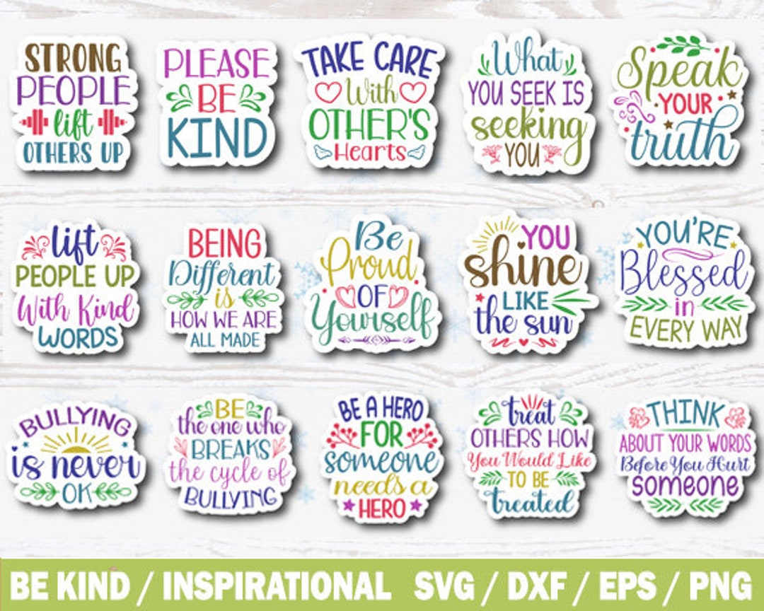 Inspirational Svg, Digital Stickers Bundle, Cricut Svg, Sticker Svg ...