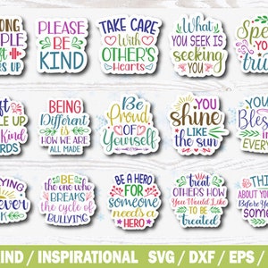Inspirational Svg, Digital Stickers Bundle, Cricut Svg, Sticker Svg ...