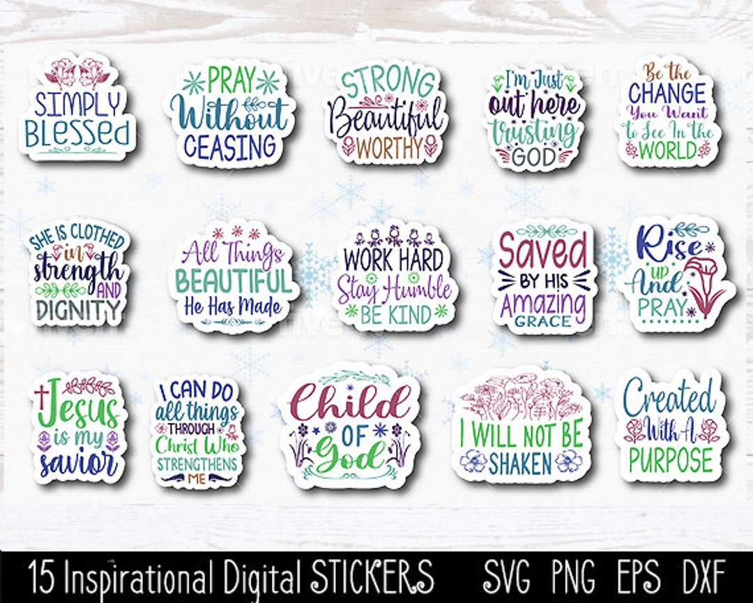 Digital Stickers, Inspirational Journal Digital Stickers, Bible Verse ...