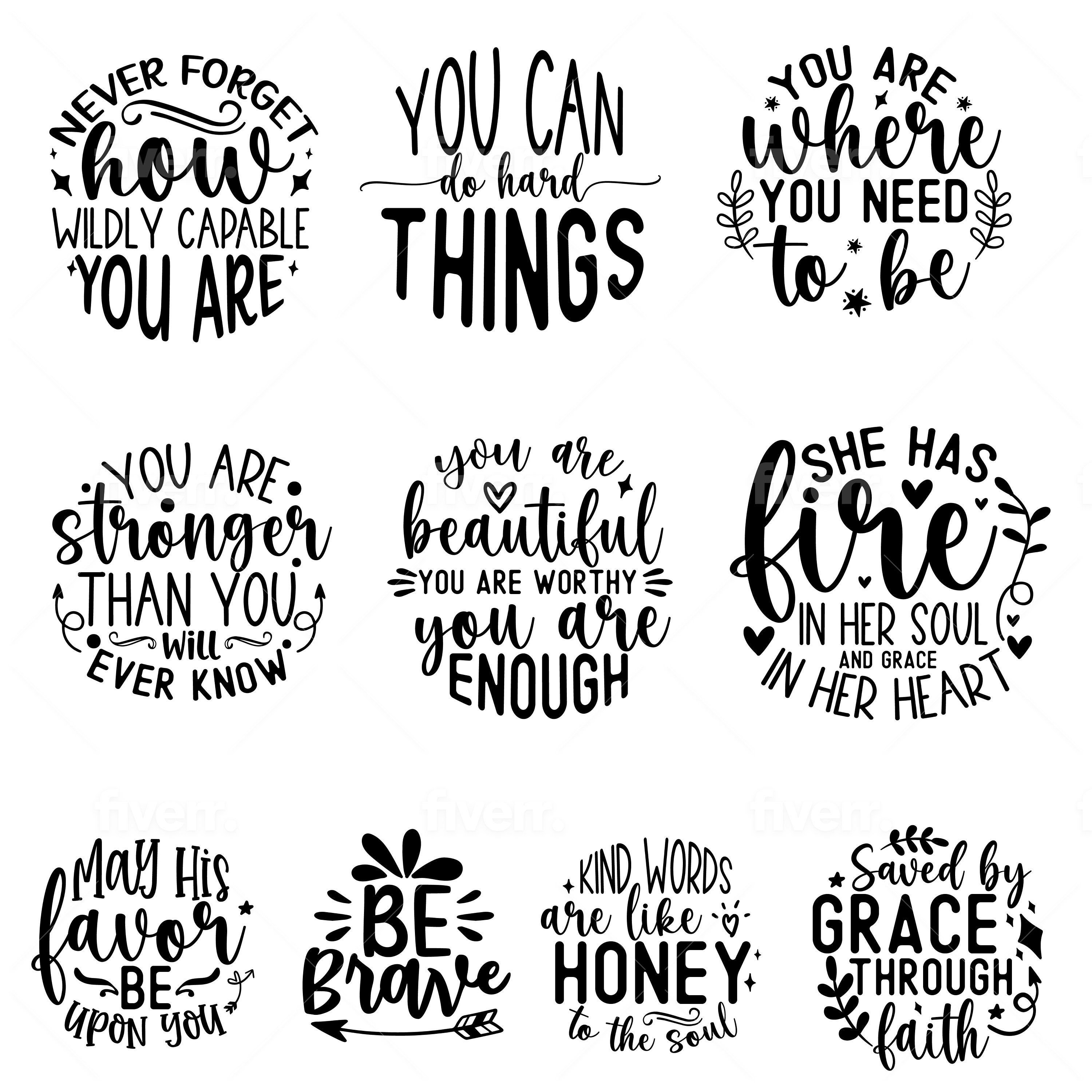 Inspirational Quotes SVG Bundle Keychain Svg Motivational - Etsy