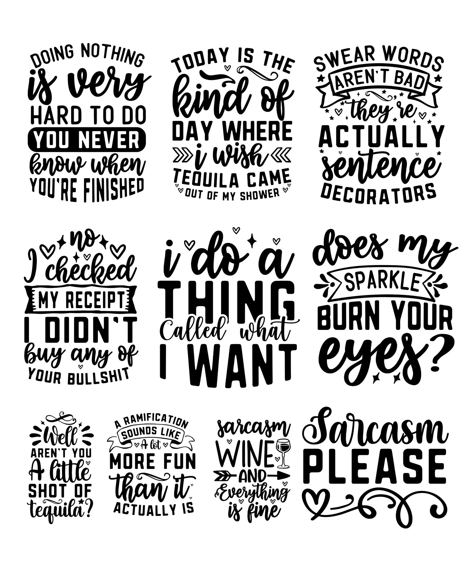 Adult Humor SVG Bundle, Sarcastic Svg, Merch, SVG Files for Cricut ...