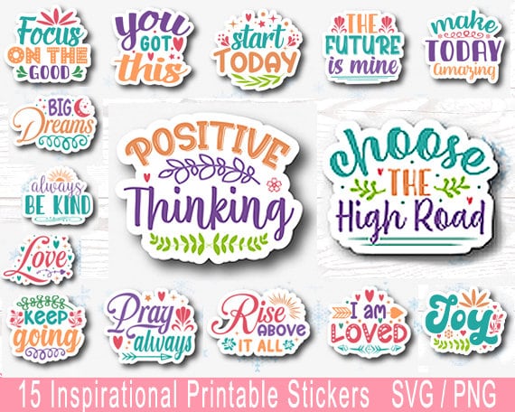 Inspirational Stickers Svg Bundle Sticker Svg Cricut Svg - Etsy