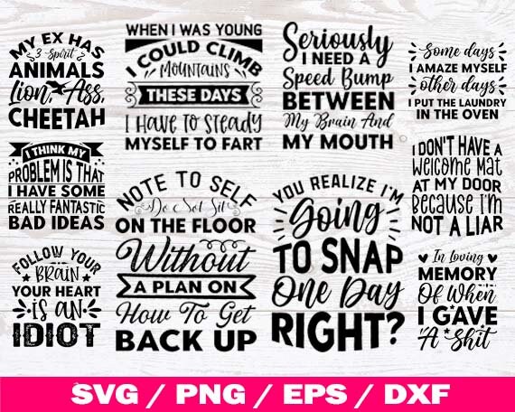 Sarcastic Svg Adult Humor SVG Bundle Merch SVG Files for - Etsy UK