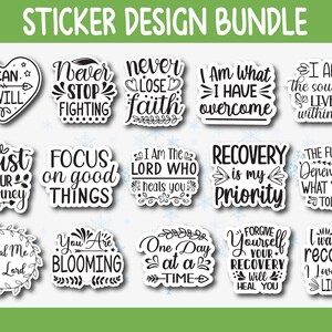 Digital Inspirational Sticker Bundle, Recovery Svg, Sobriety Svg,strong ...