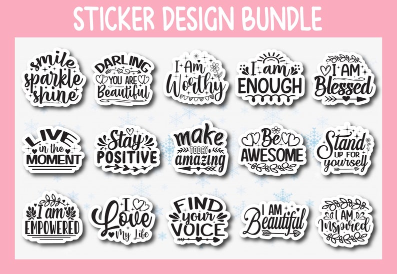 SVG PNG Sticker Bundle Sticker Svg Empowerment Printable - Etsy