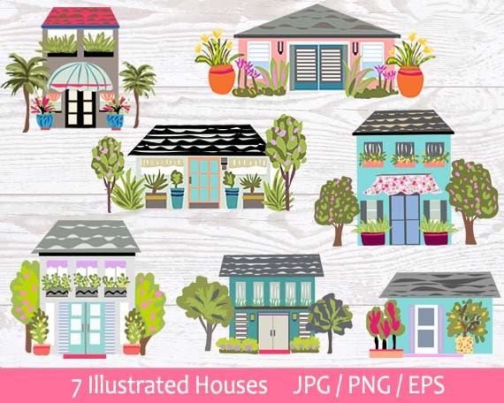 Printable Houses Cute Houses Instant Digital Download - Etsy