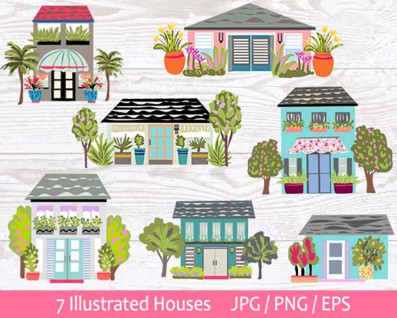 Printable Houses Cute Houses Instant Digital Download - Etsy
