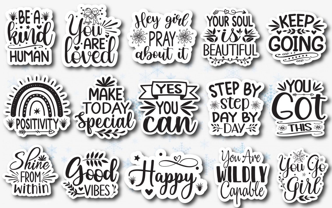 Inspirational Stickers Svg Bundle Cricut Svg Digital - Etsy