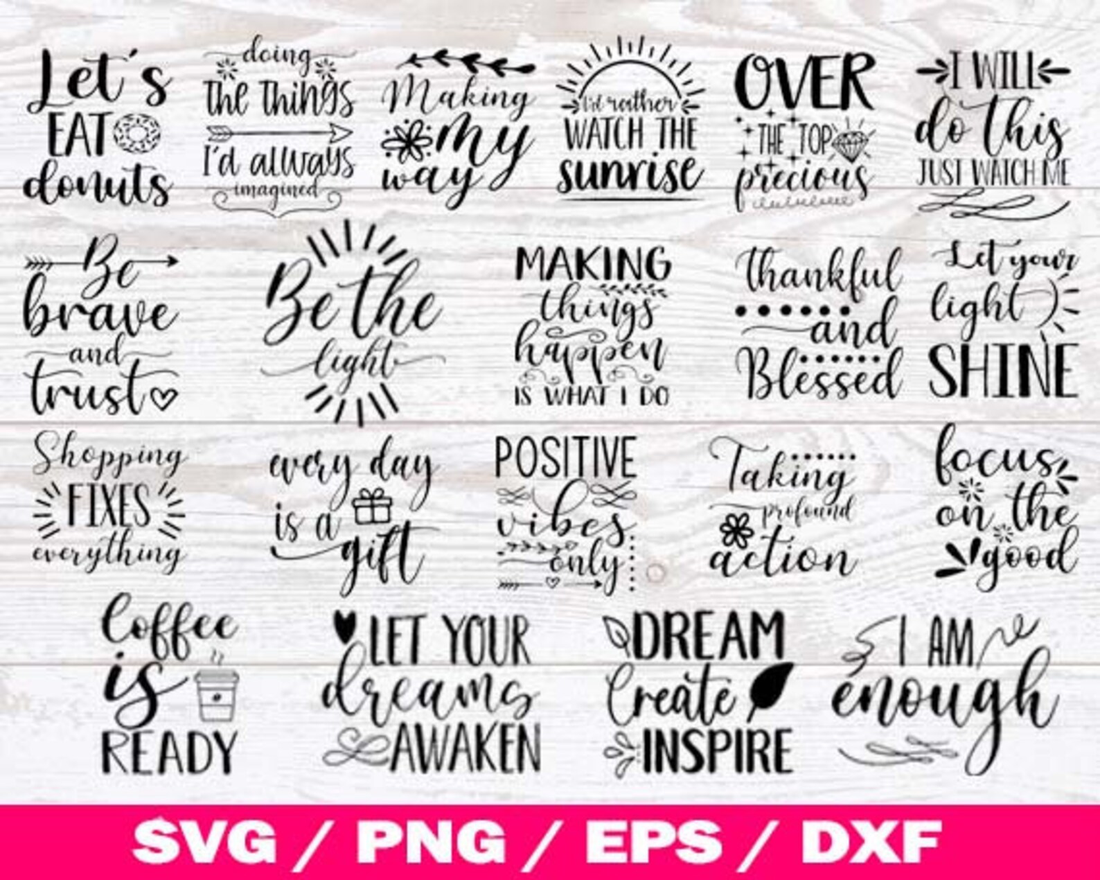 Inspirational Quotes SVG Bundle Motivational PNG Bundle SVG | Etsy