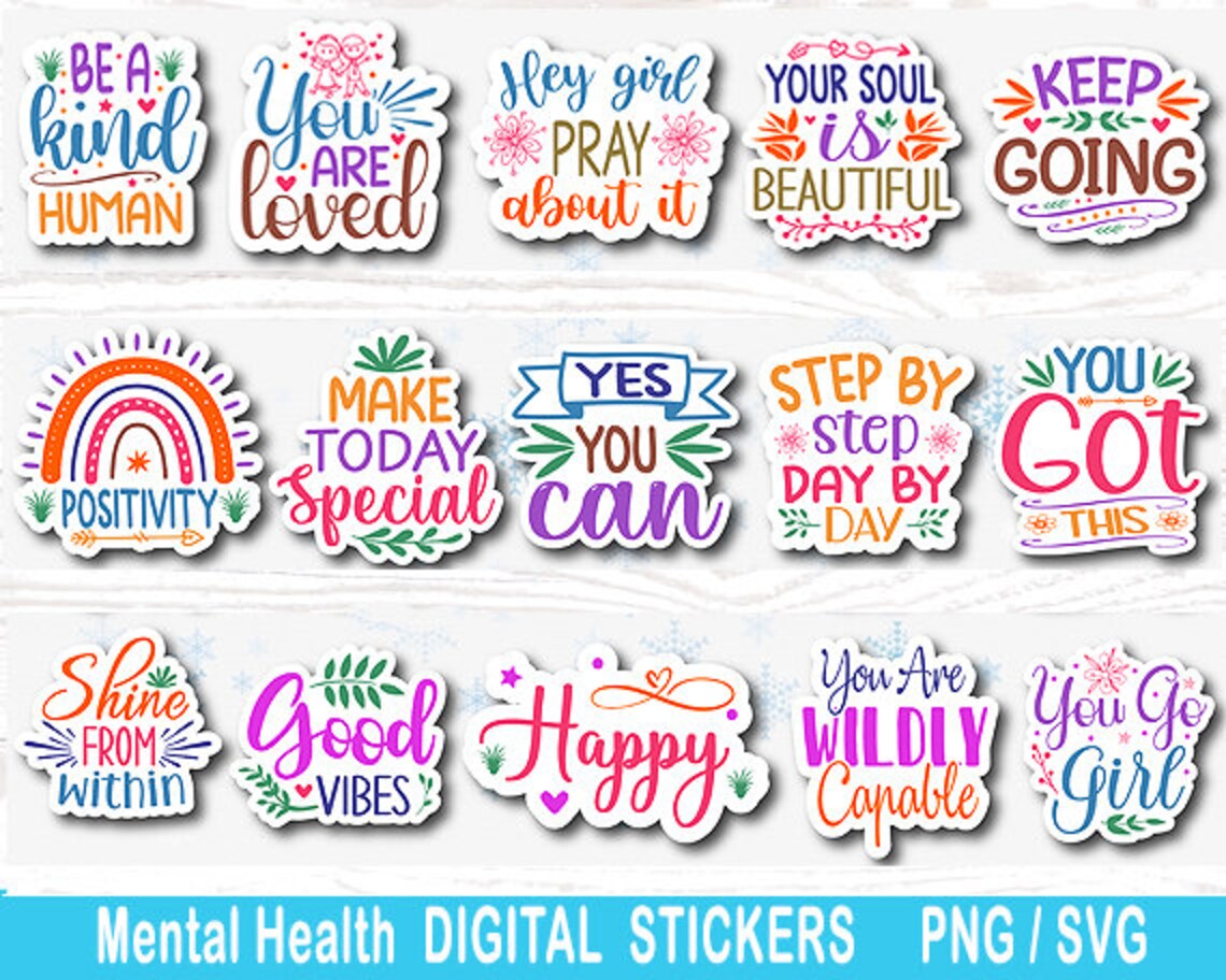 Inspirational Stickers Svg Bundle Cricut Svg Digital - Etsy