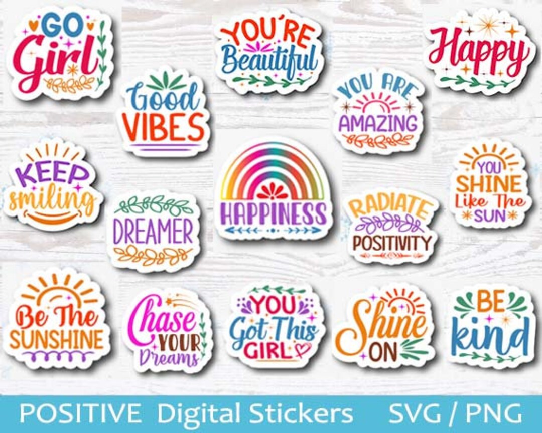 Digital Stickers, Sticker Svg, Inspirational Stickers Svg, Cricut Svg ...