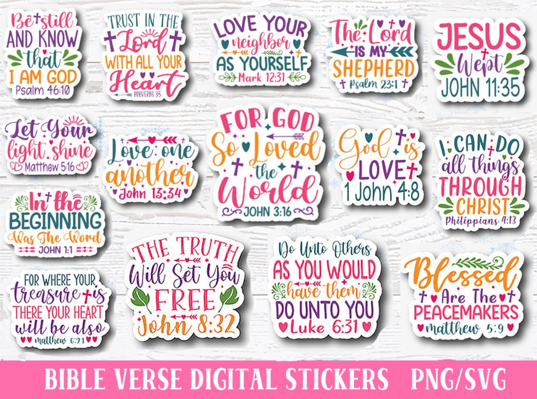 Bible Verse Svg, Bible Study Png, Bible Verse Sticker PNG, Stickers for ...