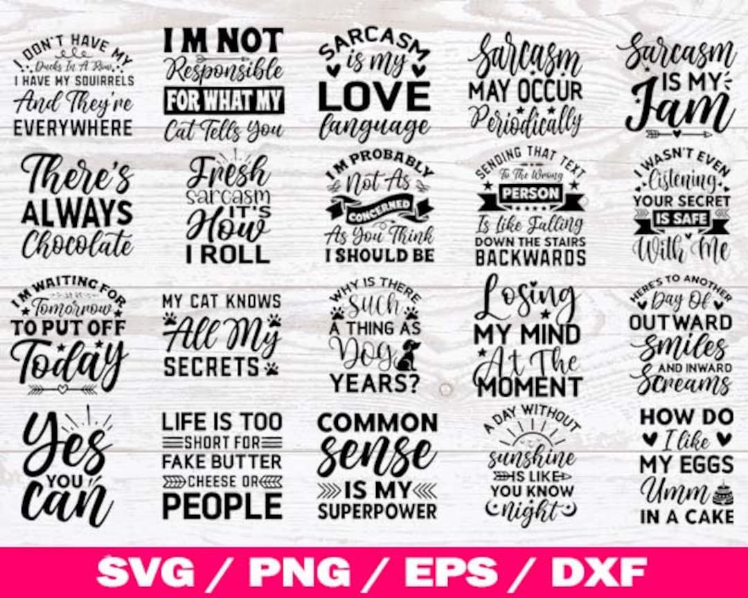 Sarcastic Svg, Adult Humor SVG Bundle, Printable, SVG Files for Cricut ...