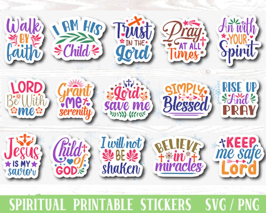 Christian Stickers Svg, Digital Stickers, Bible Svg, Inspirational ...