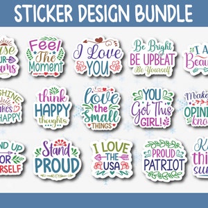 Digital Stickers Png, Inspirational Sticker Bundle, Motivational Svg ...
