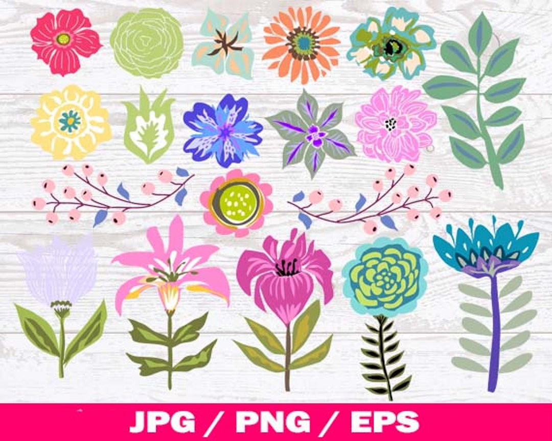 Digital Stickers, PNG, Flower Clipart, Flower Png, Spring Clip Art ...