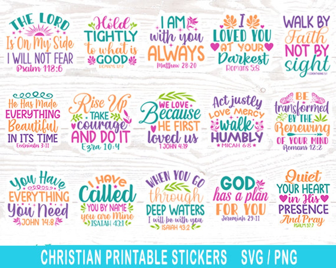 Christian Bible Journaling, Digital Stickers Svg, Bible Svg, Recovery ...