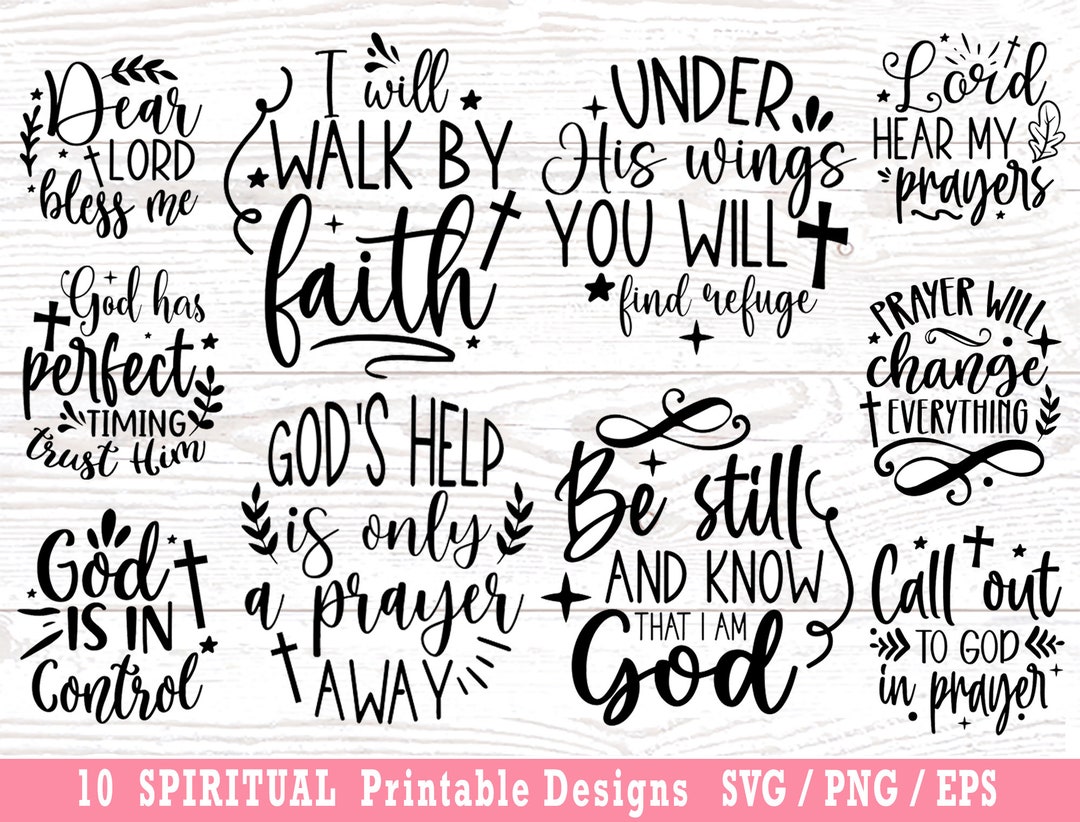 Religious Svg, God Svg, Inspirational Quotes SVG Bundle, Religious Svg ...