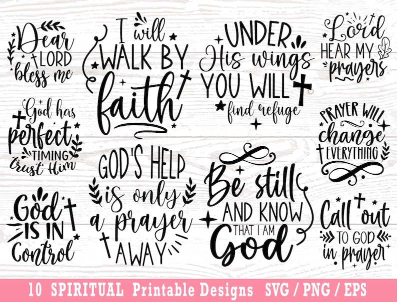 Religious Svg God Svg Inspirational Quotes SVG Bundle - Etsy