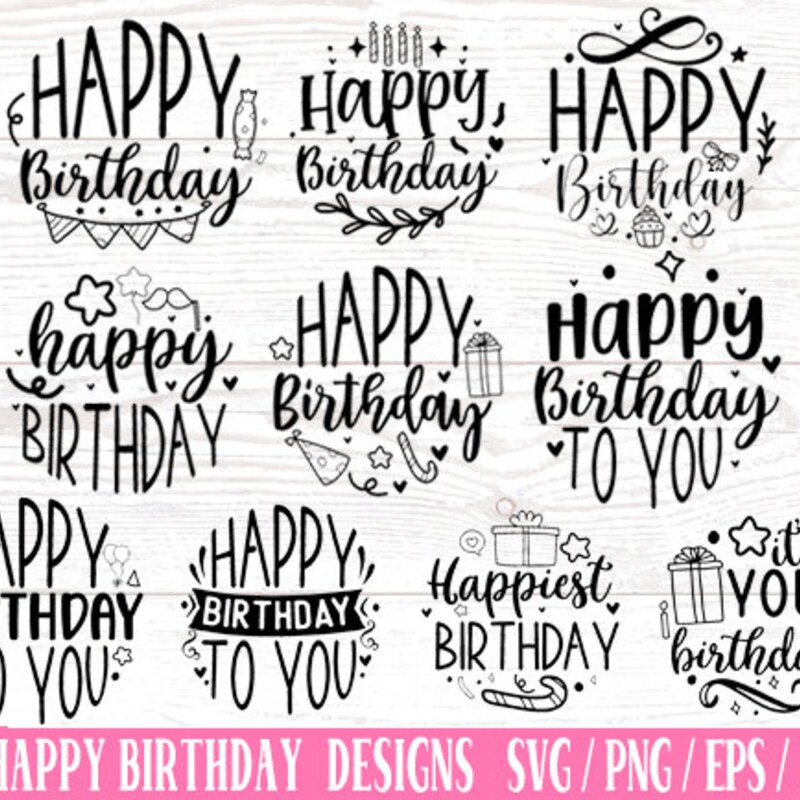 Happy Birthday Svg - Etsy